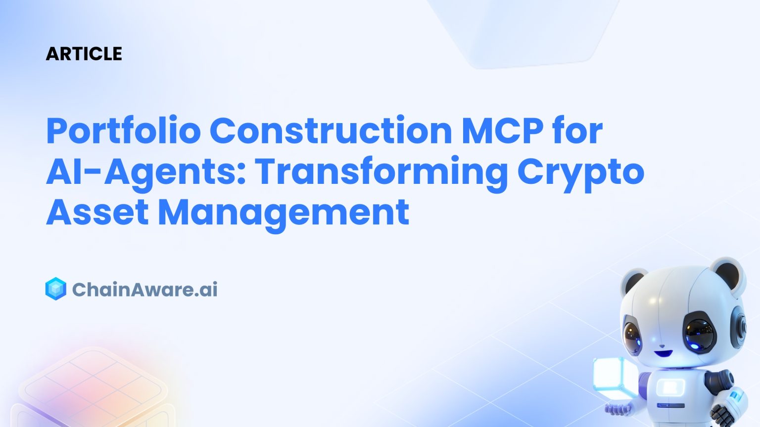 AI Portfolio Creation MCP for Crypto: Guide - ChainAware.ai